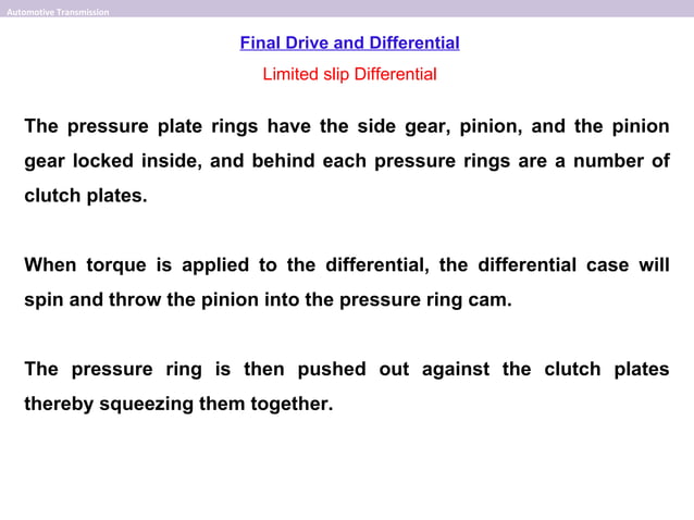 final drive and differential | PPT | Off-Road Vehicles | Auto Body Styles