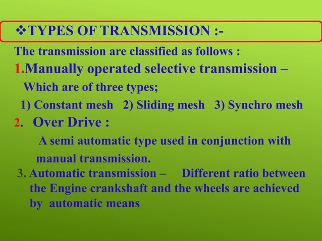 Automotive transmission mechanism | PPT