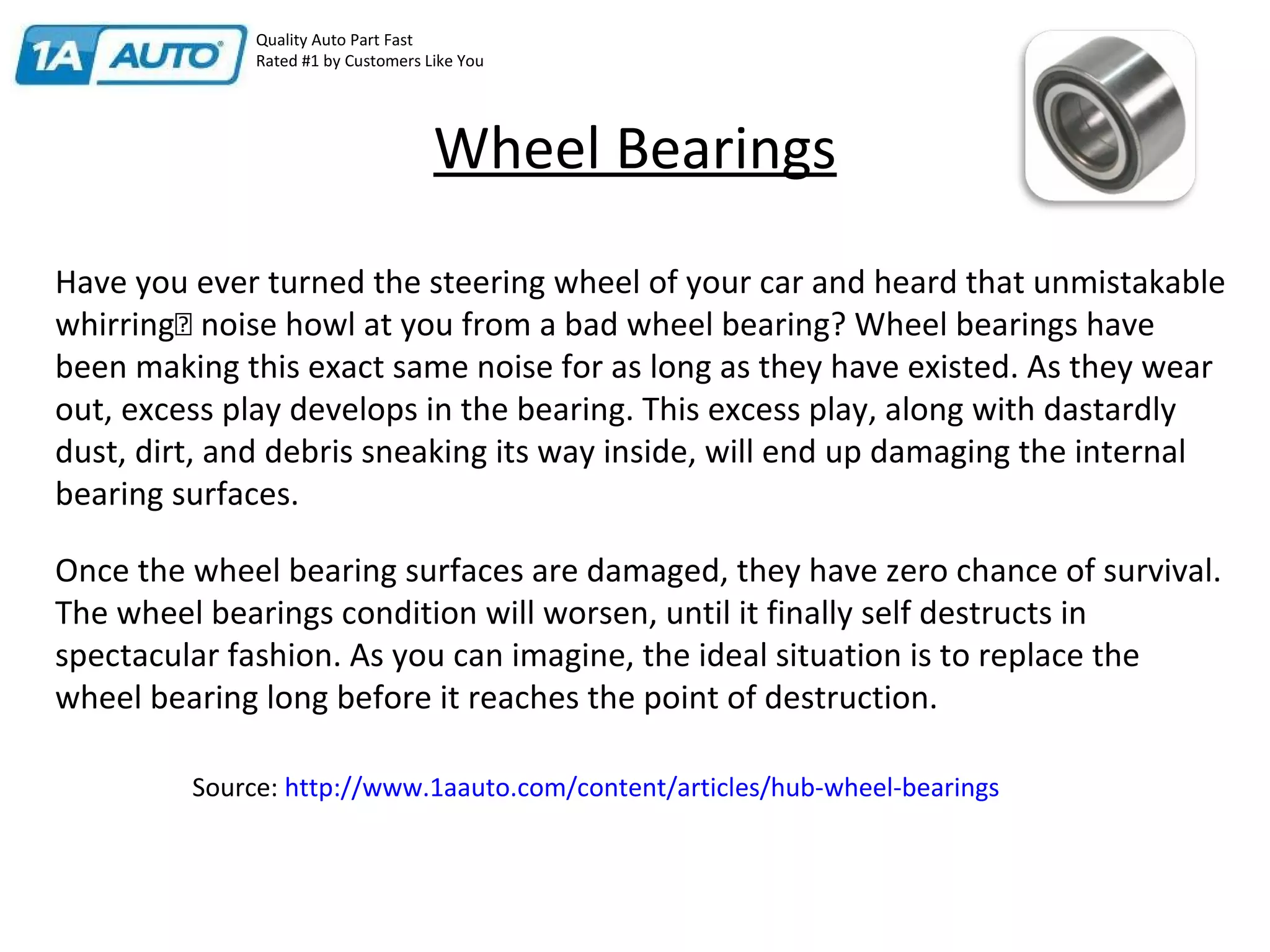 Automotive Wheel Bearings & Wheel Hubs 101 | PPT Automotive Wheel Bearings & Wheel Hubs 101 | PPT