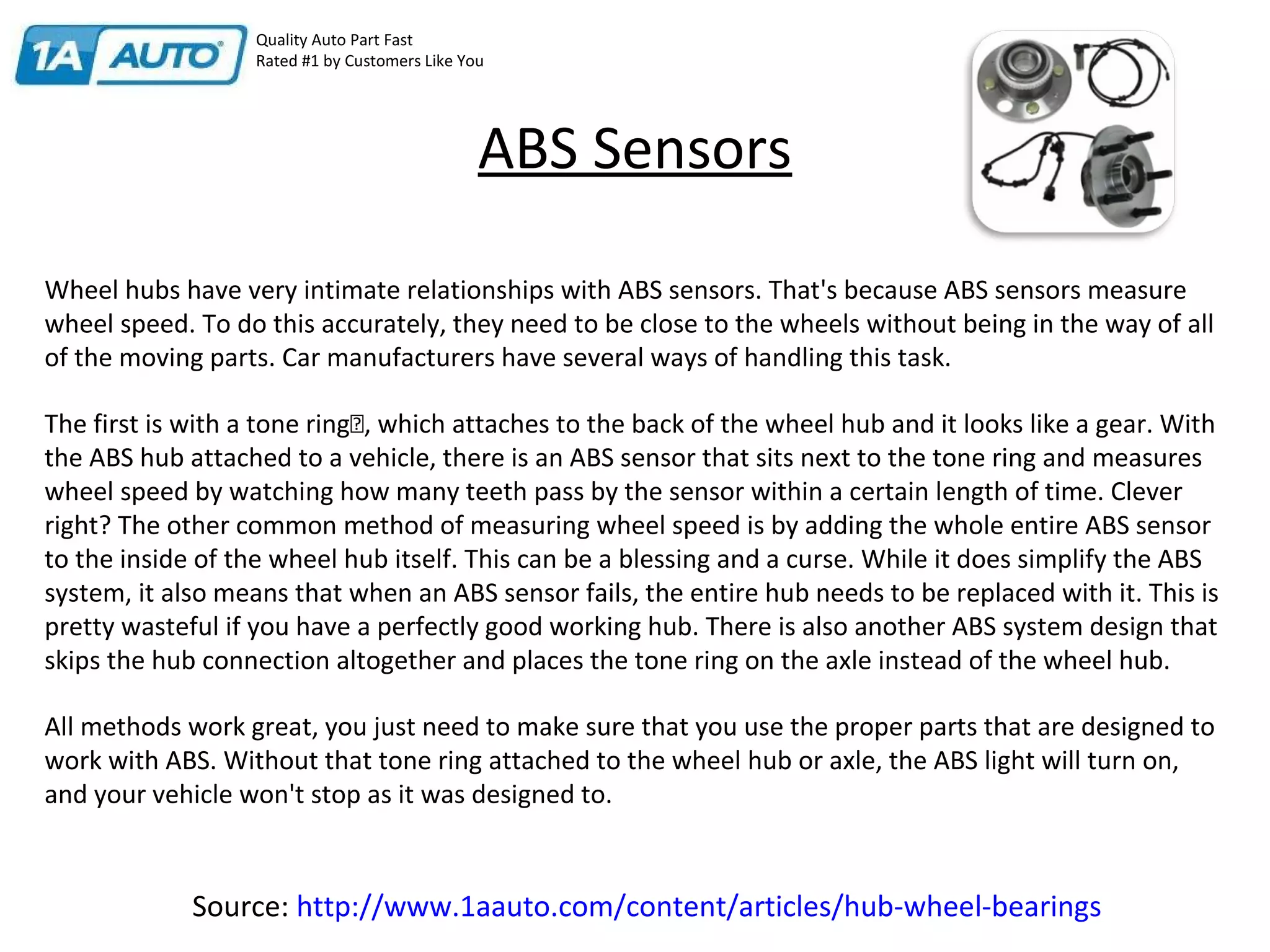 Automotive Wheel Bearings & Wheel Hubs 101 | PPT Automotive Wheel Bearings & Wheel Hubs 101 | PPT