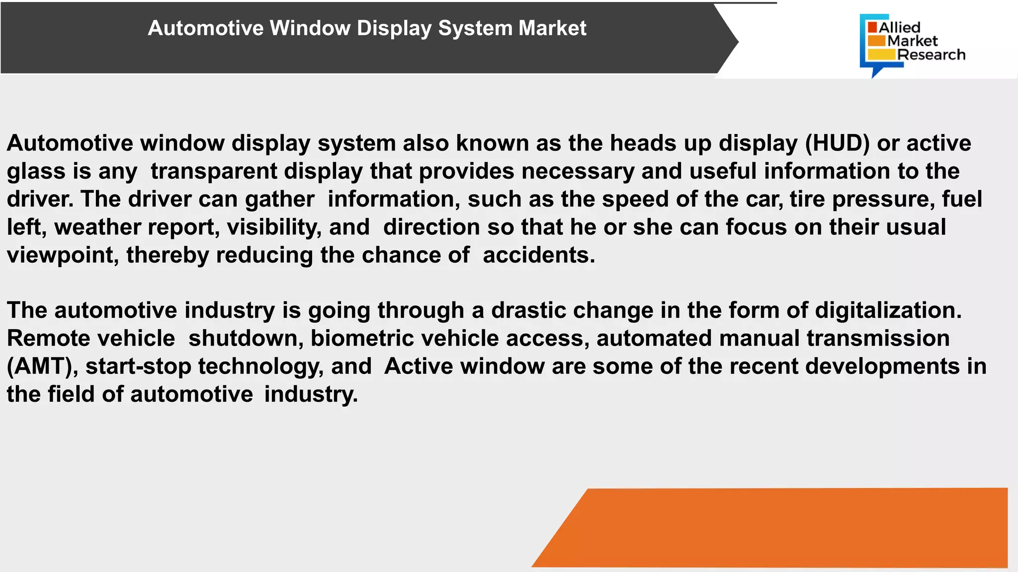 Automotive window display system Current Impact to Make Big Changes | | PPT