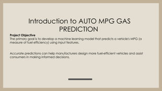 Auto MPG prediction.pptx solar energy generation prediction | PPTX