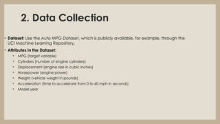 Auto MPG prediction.pptx solar energy generation prediction | PPTX