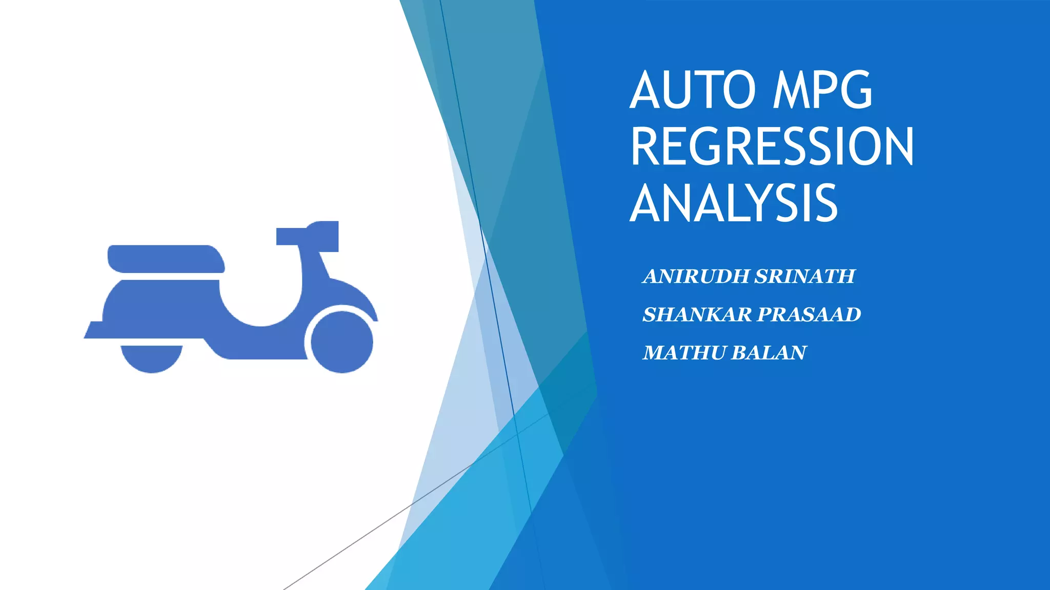 Auto MPG Regression Analysis | PPTX