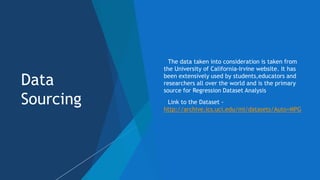 Auto MPG Regression Analysis | PPTX