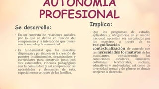 AUTONOMÍA PROFESIONAL PARA LA EDUCACIÓNP | PPTX