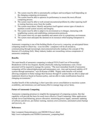 Autonomic Computing | PDF