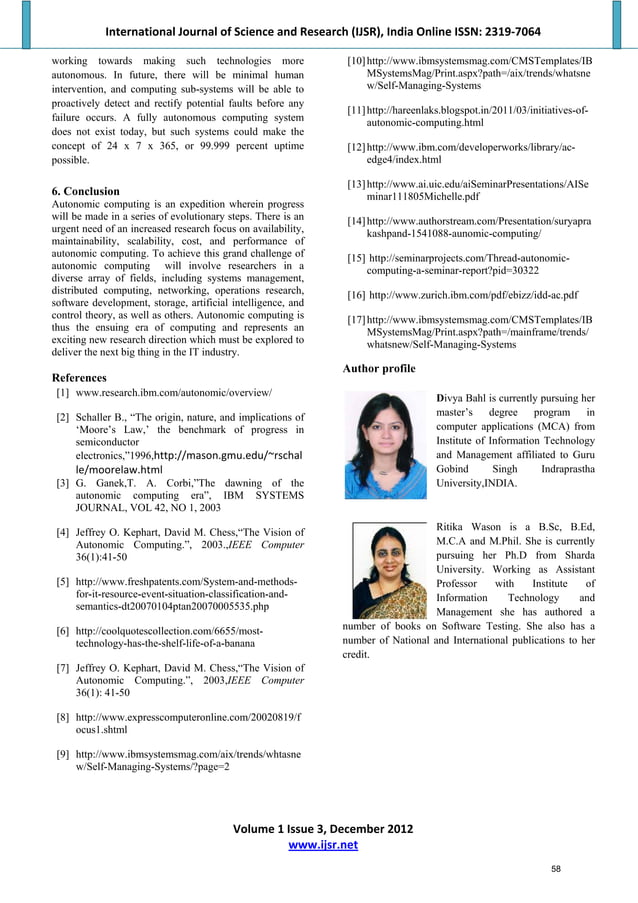 Autonomic computing further maturation in it industry | PDF | Computing | Technology & Computing