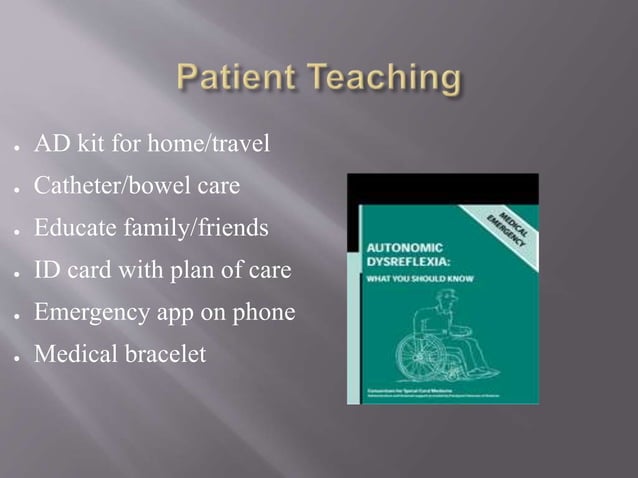 Autonomic dysreflexia in spinal cord injury | PPTX | First Aid | Injuries