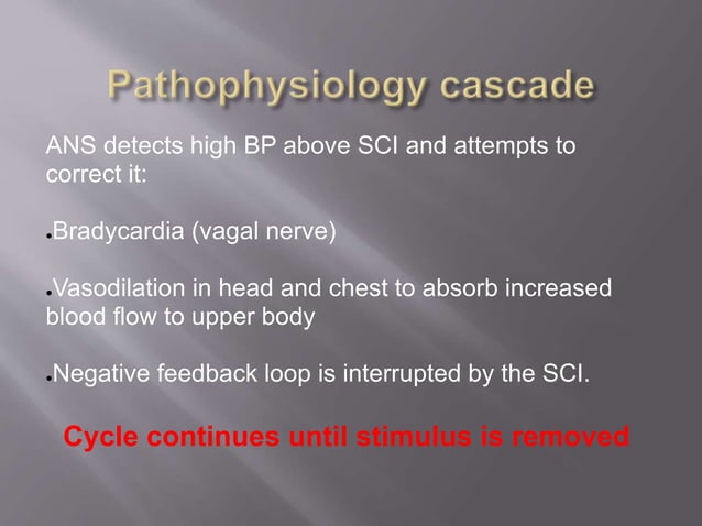 Autonomic dysreflexia in spinal cord injury | PPTX | First Aid | Injuries