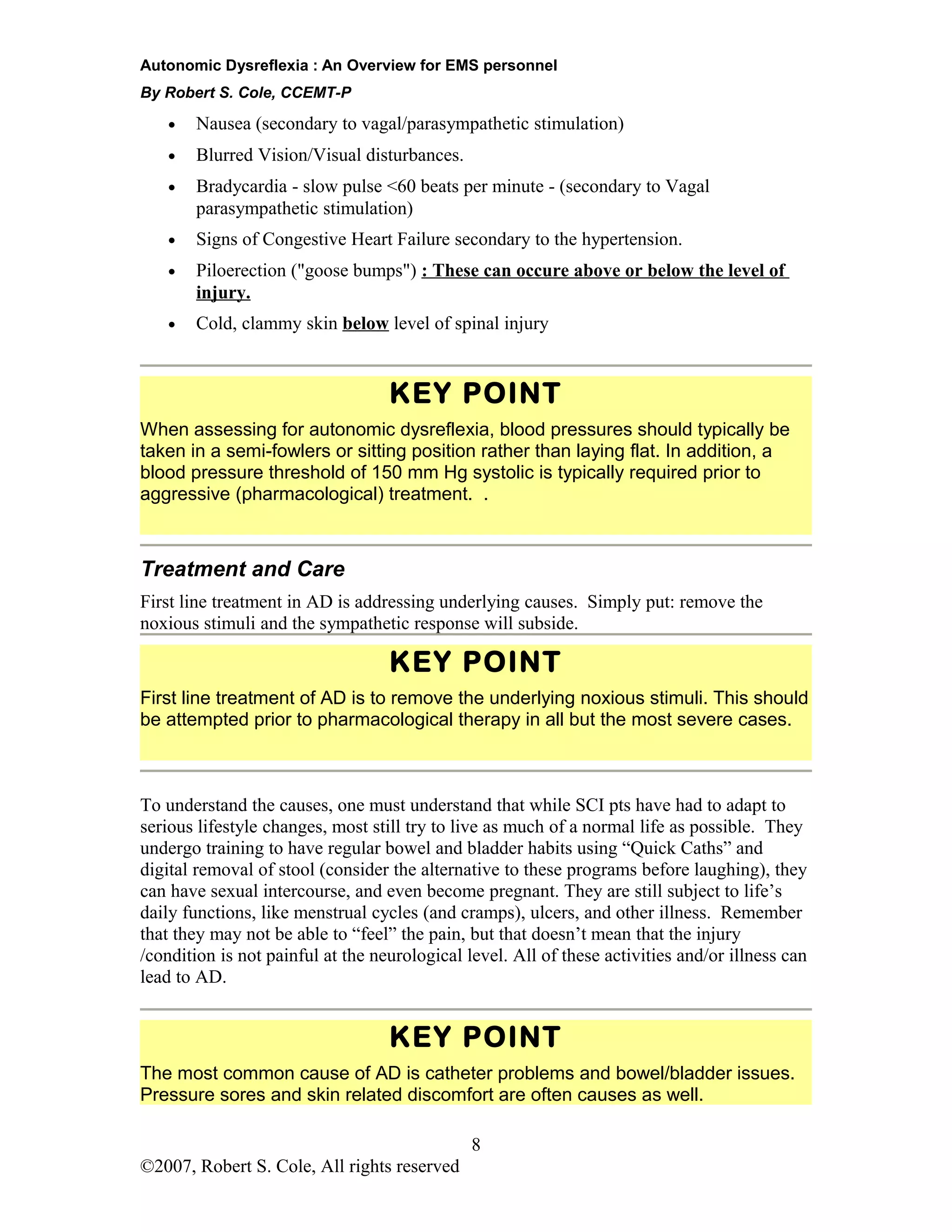 Autonomic dysreflexia 2007 | DOC
