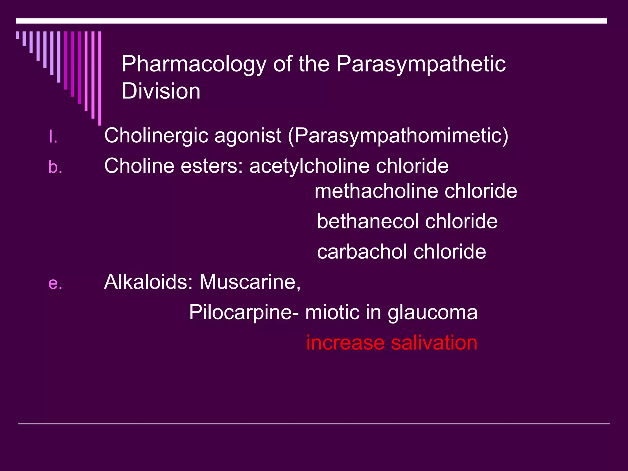 Autonomic nervous system - pharmacology | PPT