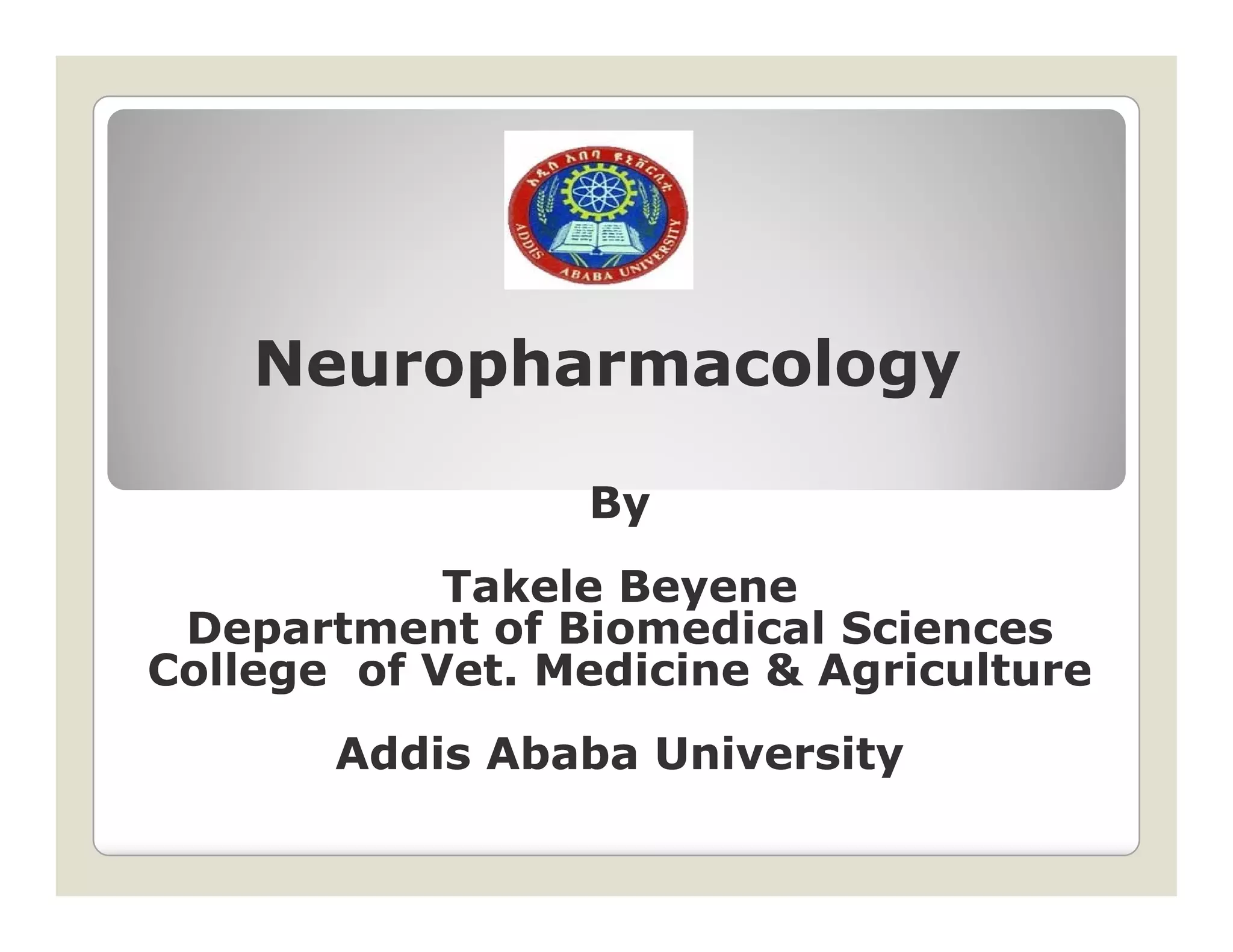 Autonomic nervous system ( by Dr. Takele Beyene,DVM,MSc,@AAU) | PDF