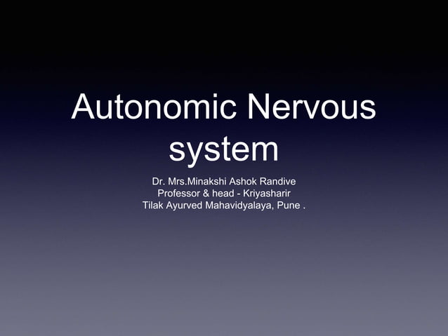 Autonomic nervous system | PPT