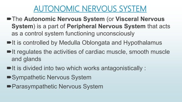 Autonomic nervous system | PPT