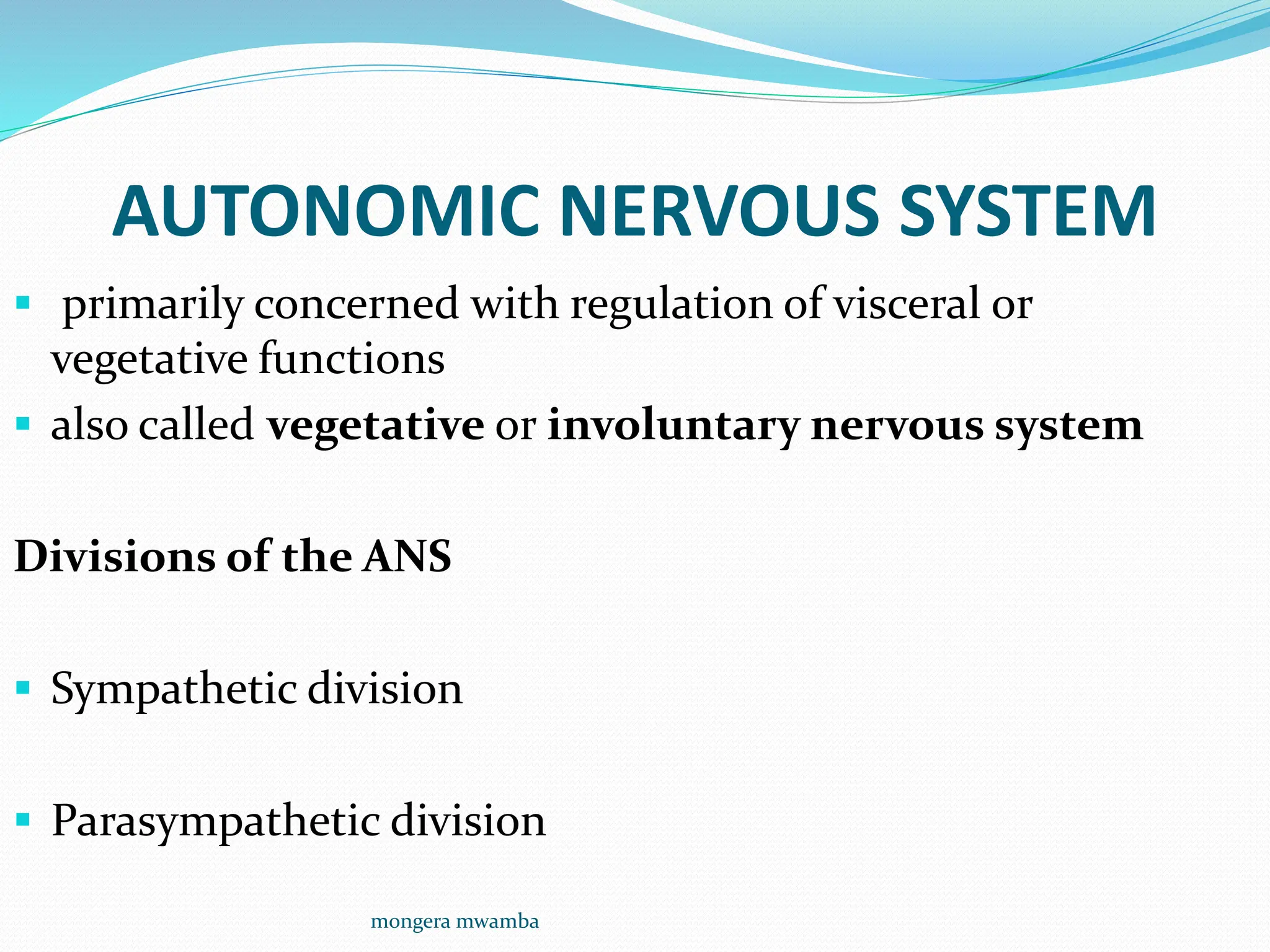 AUTONOMIC NERVOUS SYSTEM SYMPATHETIC & PARASYMPATHETIC | PPTX