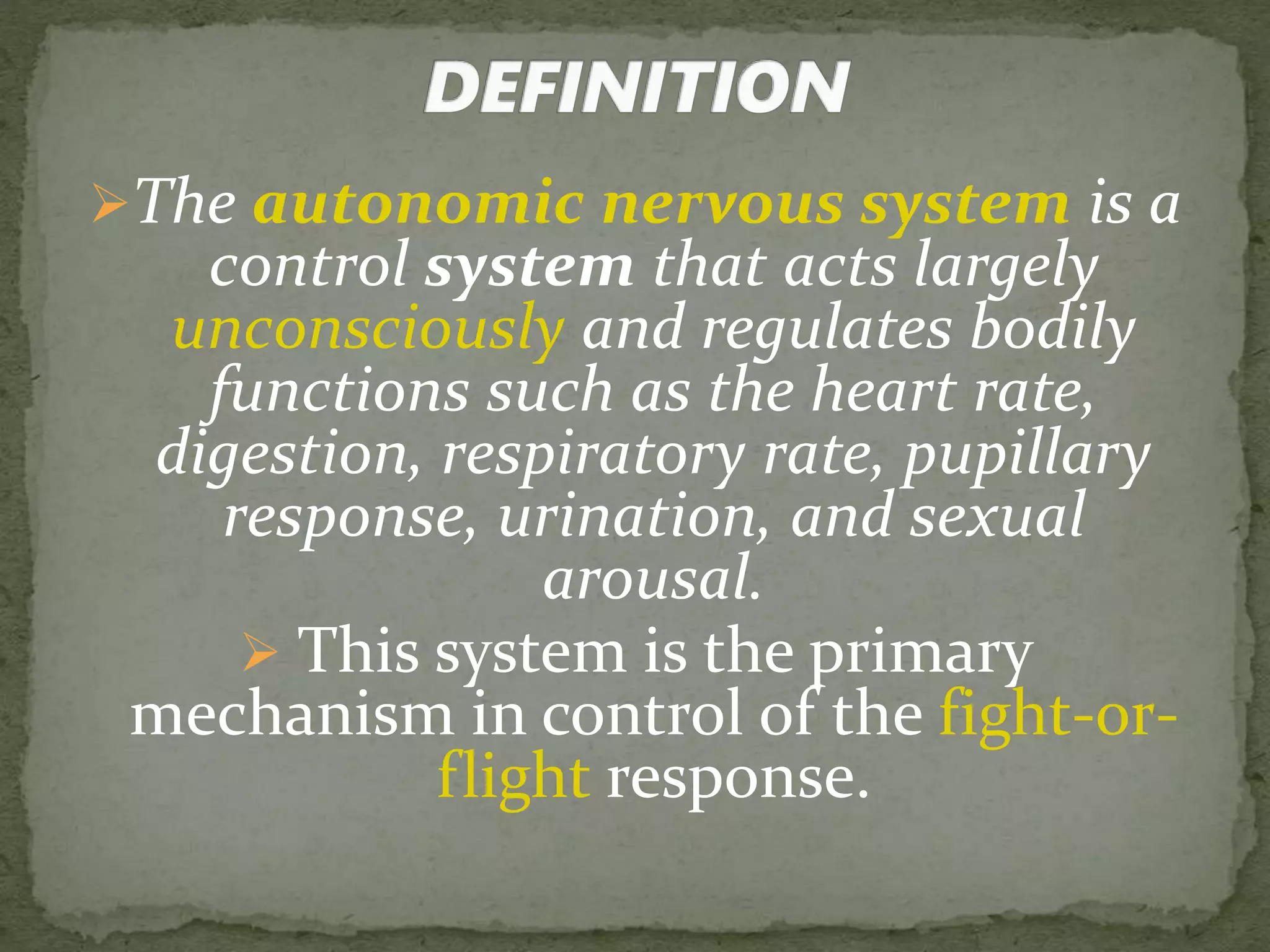 Autonomic nervous system its examination and lesions. | PPTX