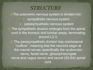 Autonomic nervous system its examination and lesions. | PPTX