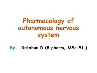 Autonomic nervous system pharmacology | PPT