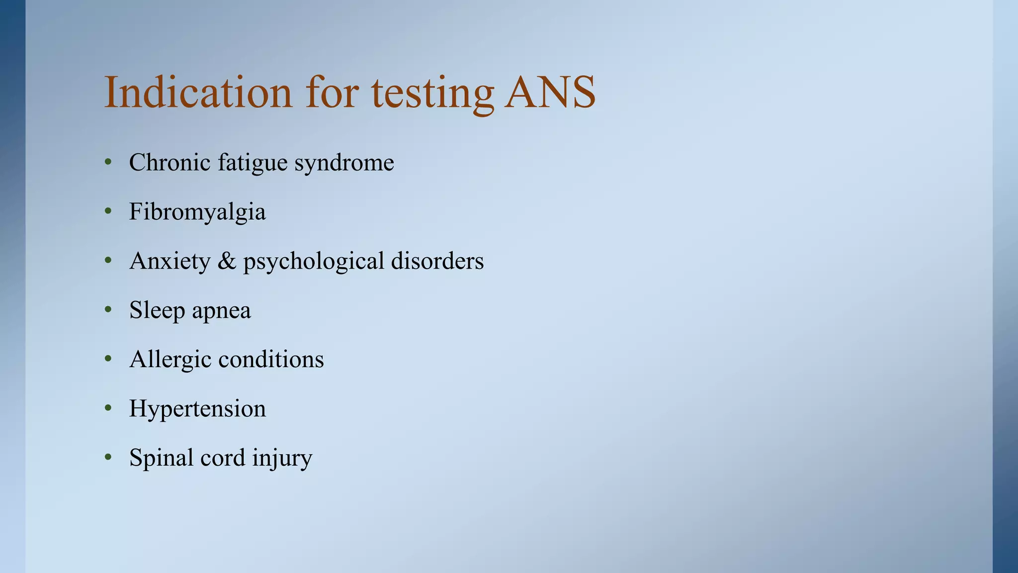 Autonomic nervous system testing | PPTX