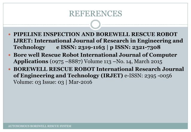 Autonomous borewell rescue system | PDF