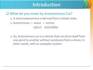 Autonomous car | PPTX