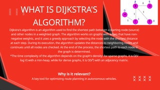 Dijkstra’s Algorithm in modern navigation and autonomous vehicles | PPTX