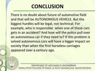 Autonomous cars | PPT