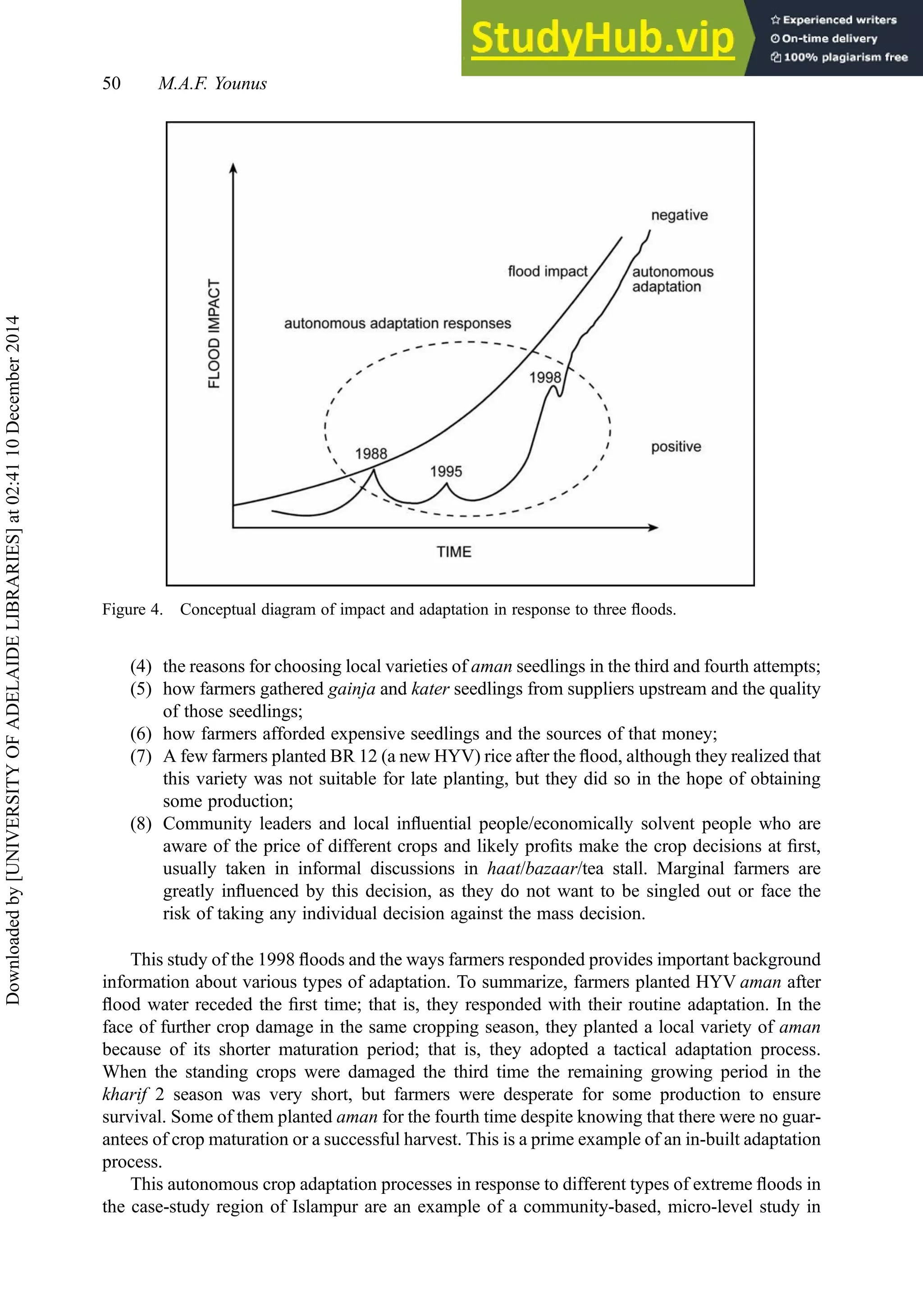 Autonomous Crop Adaptation Processes To Extreme Floods A Case Study In ...