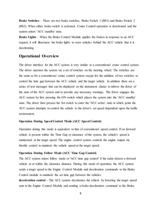 Autonomous cruise control Seminar report | DOCX
