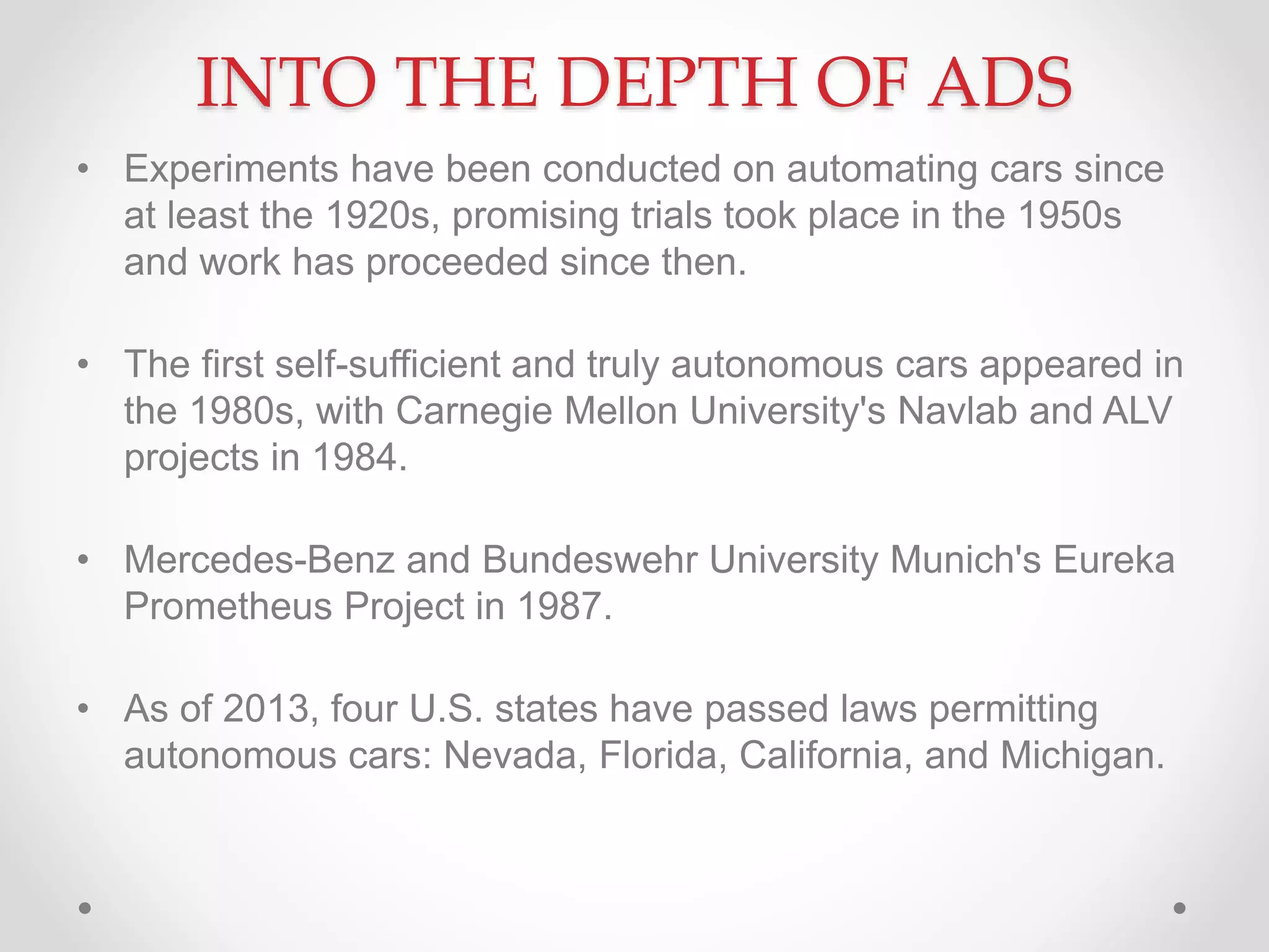Autonomous driving system (ads) | PPTX