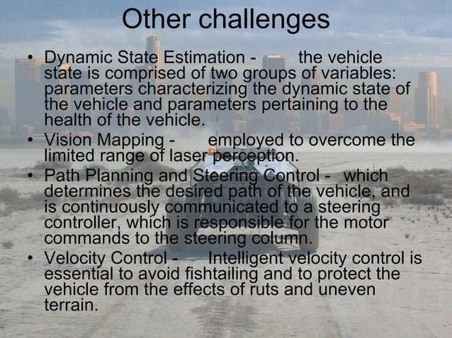 Autonomous Ground Vehicles The Darpa Grand Challenge | PPS | Robotics ...