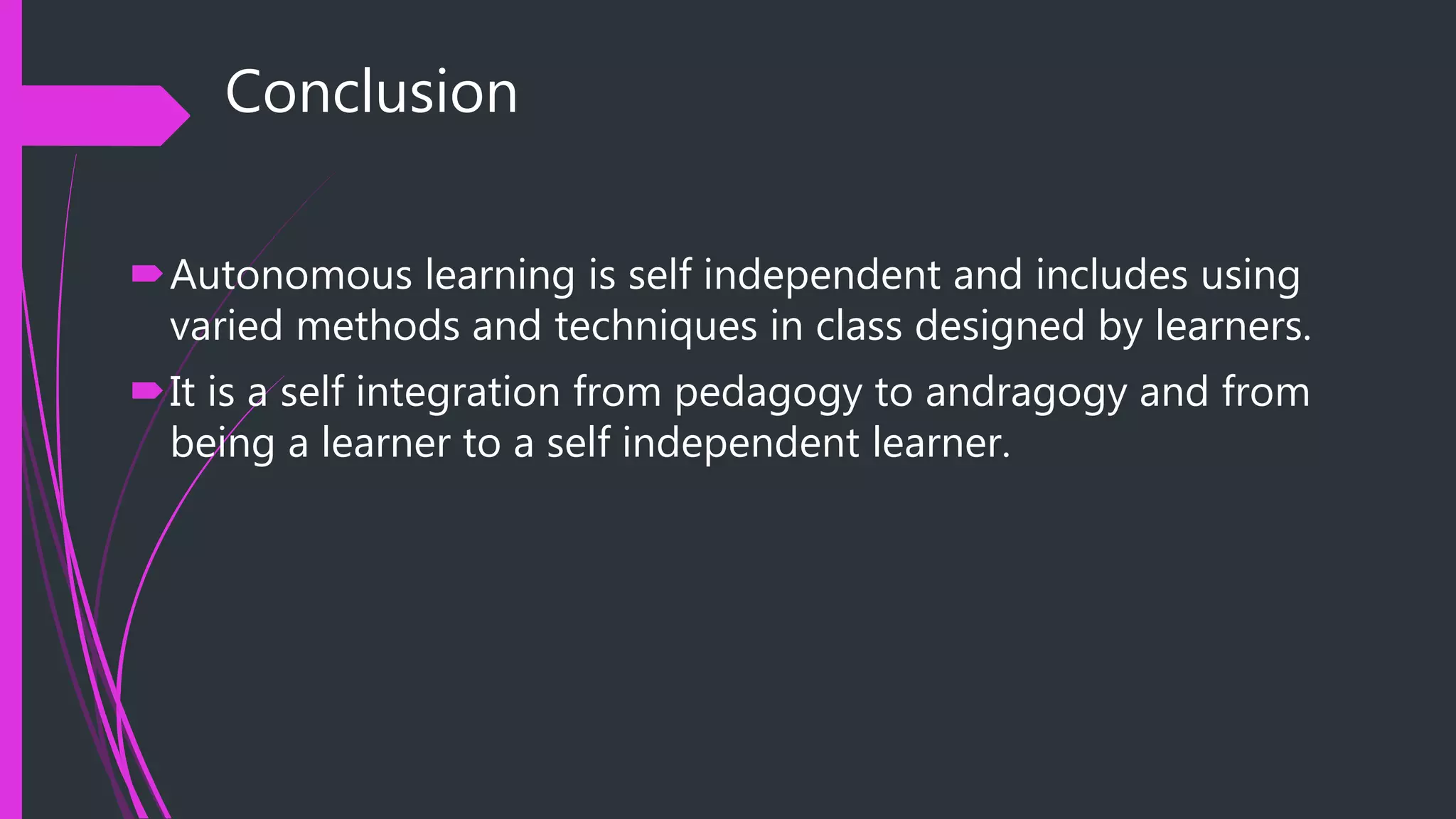 Autonomous learning | PPT