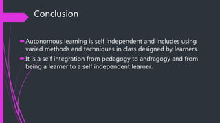 Autonomous learning | PPT