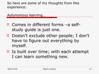 Autonomous Learning -what is it about? | PPT