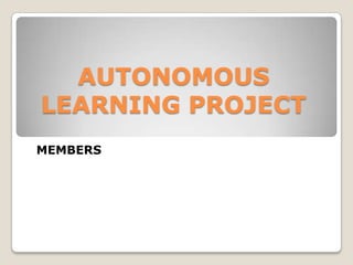 Autonomous learning project 1 | PPTX