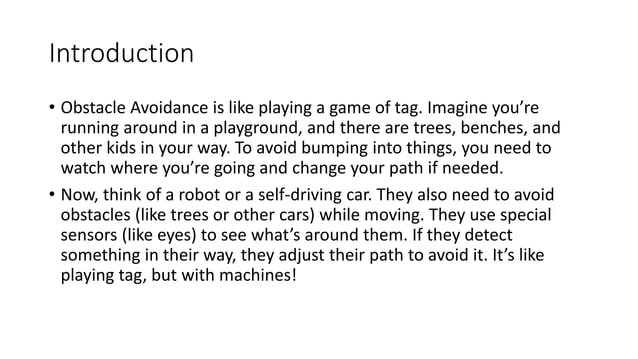 Autonomous Obstacle Avoidance.pyrtby7ergbybgrybrguirgubrgubeugbrptx | PPT