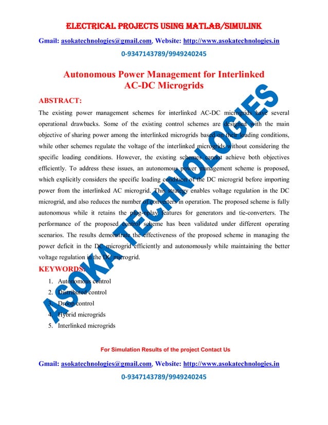 Autonomous Power Management for Interlinked AC-DC Microgrids | PDF