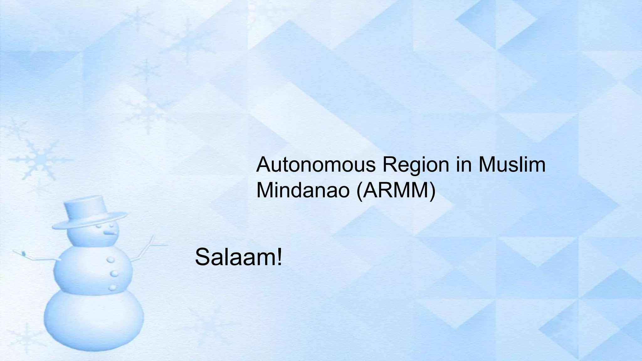 Autonomous region in muslim mindanao (armm) | PDF | Africa Travel ...