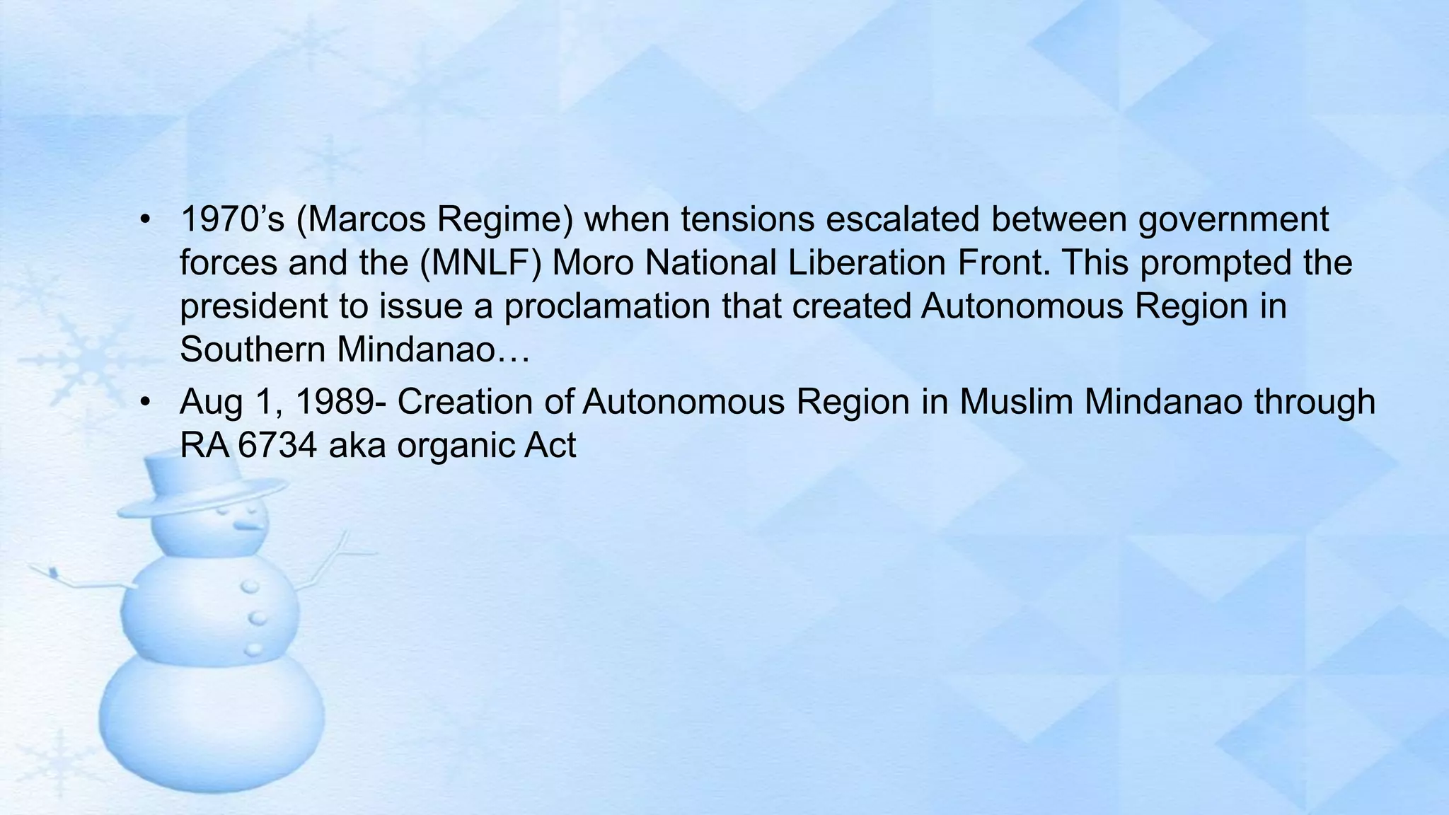 Autonomous region in muslim mindanao (armm) | PDF