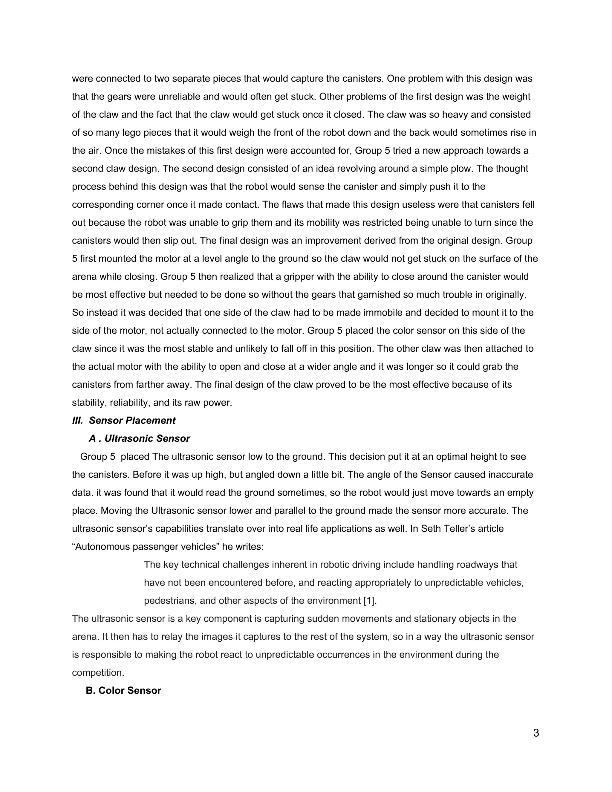 Autonomous robotics module final project report | PDF | Robotics ...