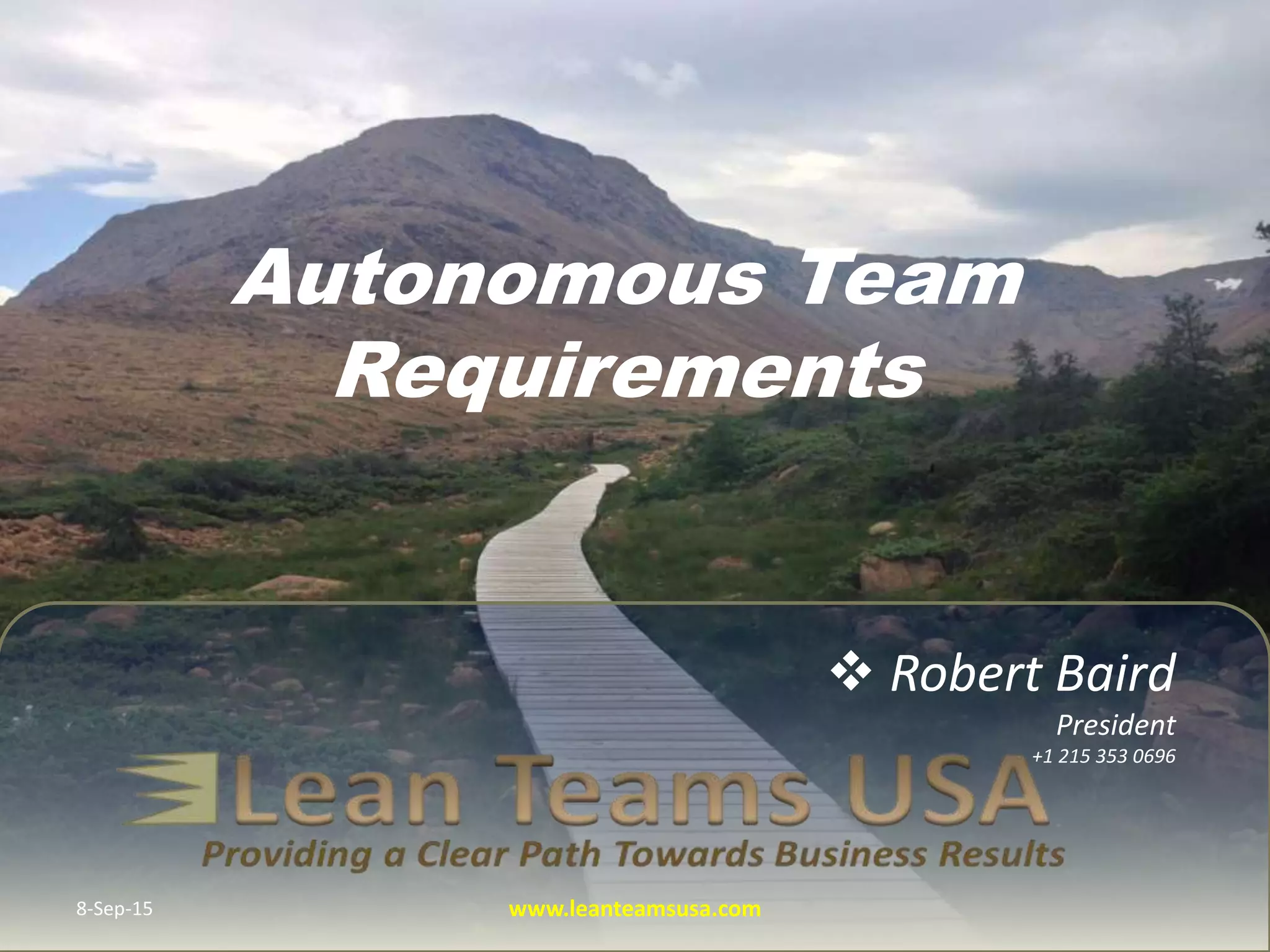 Autonomous Team Requirements | PPT