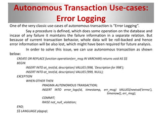 Autonomous transaction | PDF