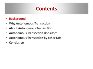 Autonomous transaction | PDF