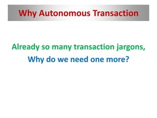 Autonomous transaction | PDF