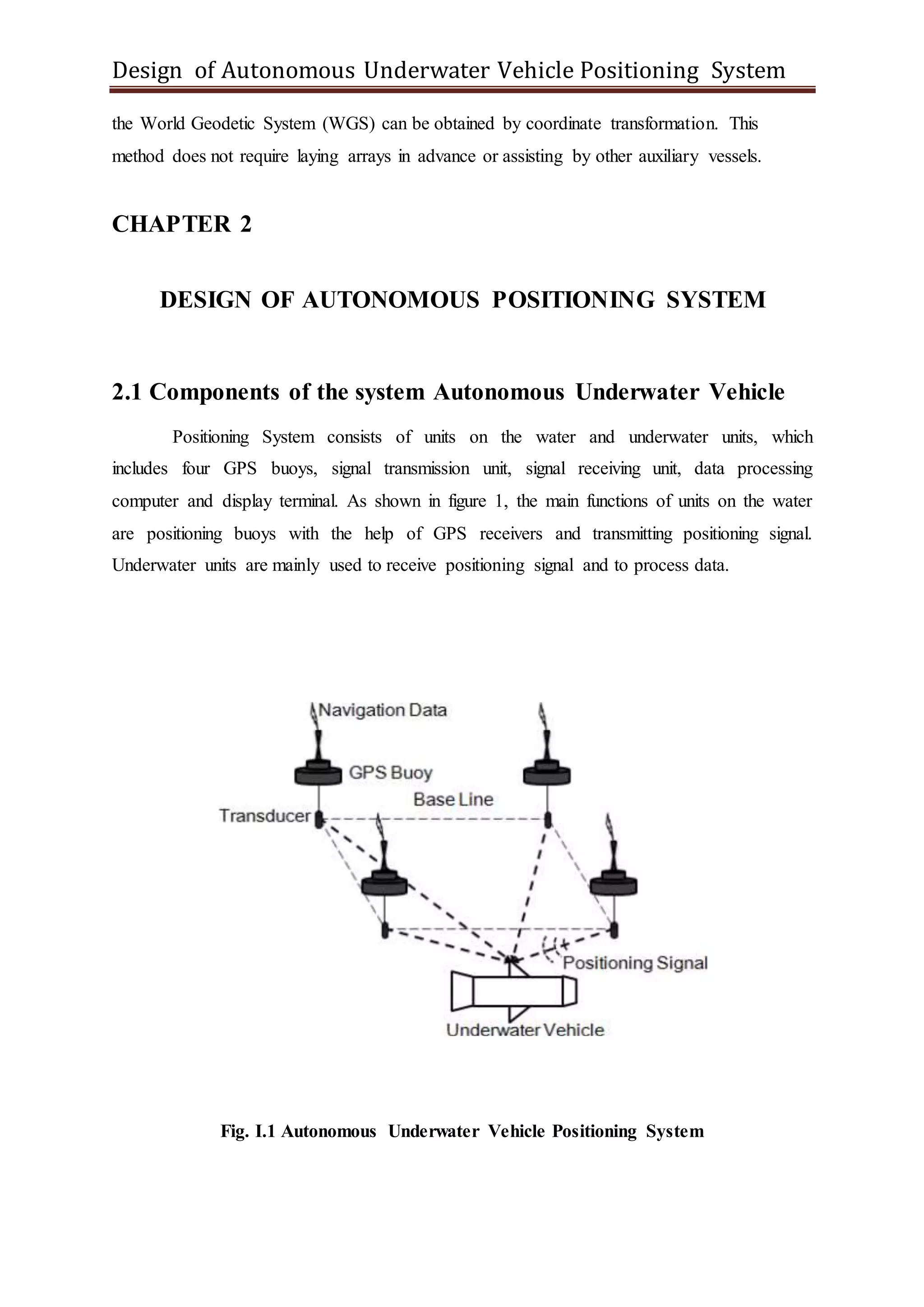 Autonomous underwater vehicle positioning system(Project IEEE) | DOCX ...