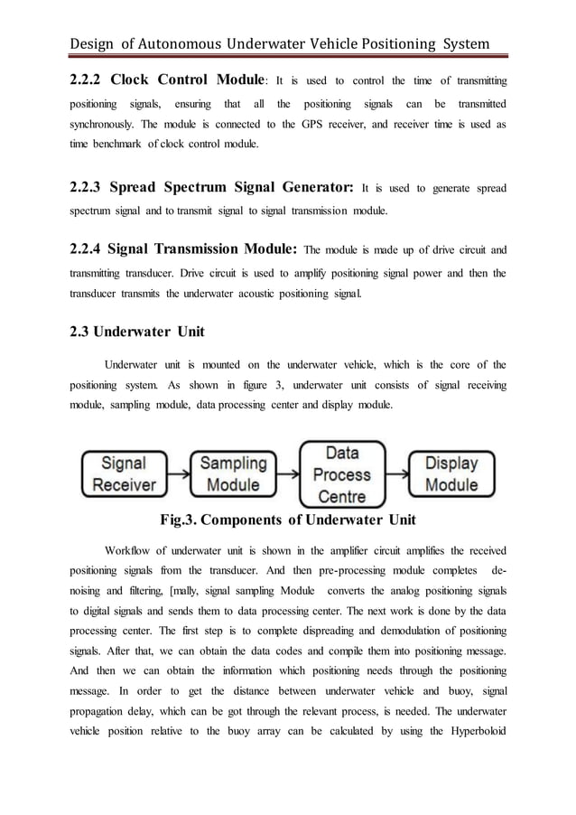Autonomous underwater vehicle positioning system(Project IEEE) | DOCX ...