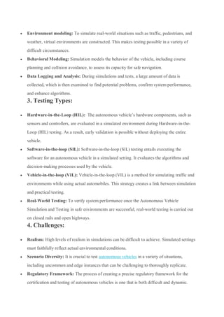 Autonomous Vehicle Simulation and Testing .pdf | Racing Video Games ...