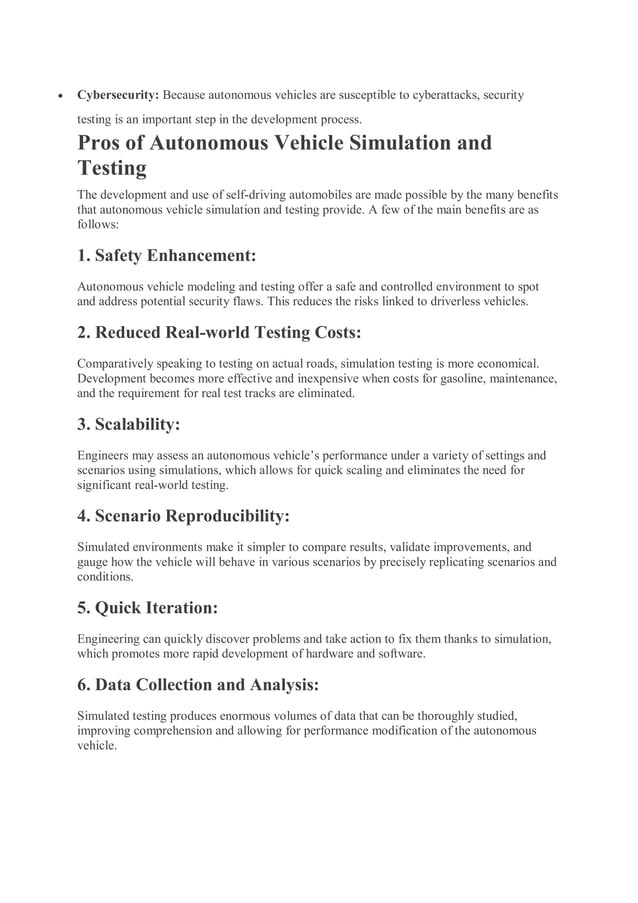 Autonomous Vehicle Simulation and Testing .pdf | Racing Video Games ...