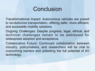 autonomous vehicle technology in information Technology | PPT